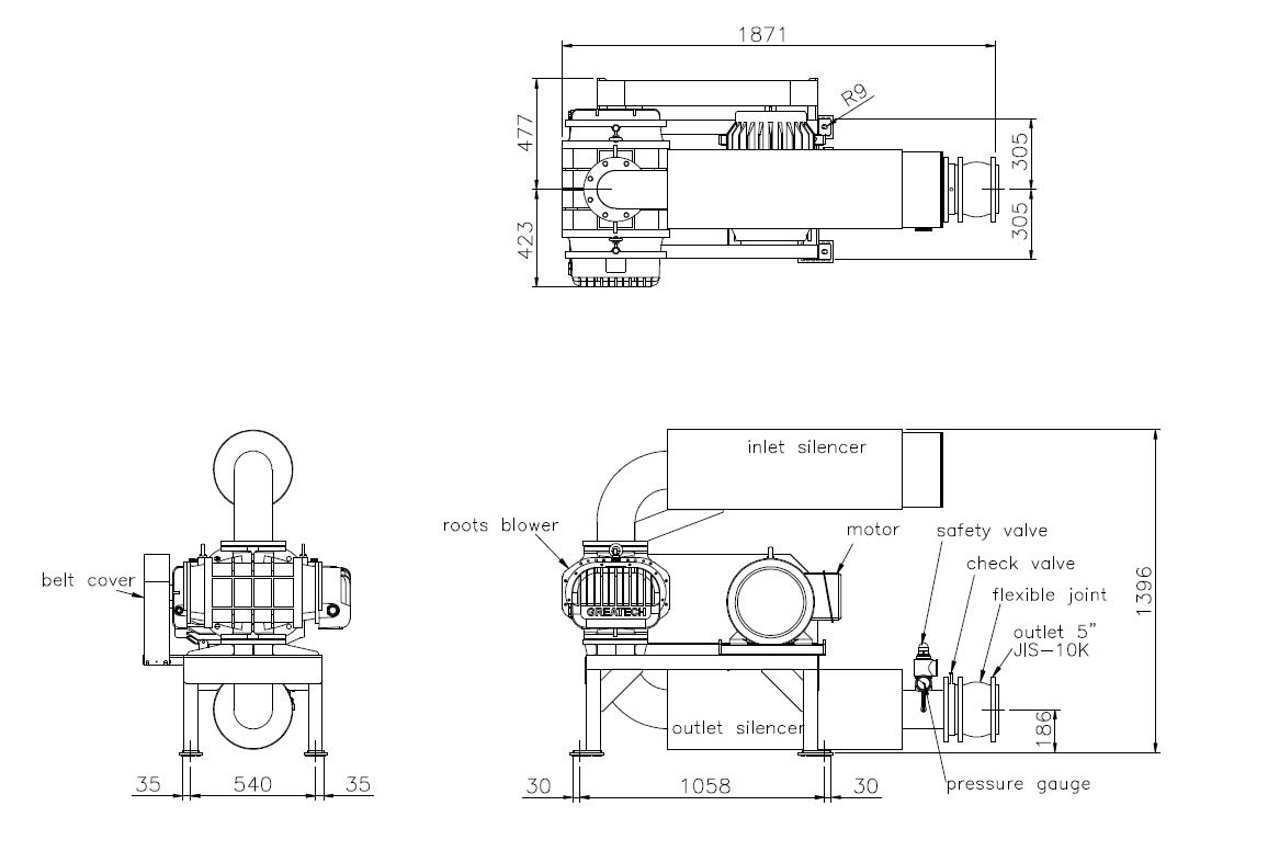 Máy thổi khí GR160 - Máy bơm nước greatech